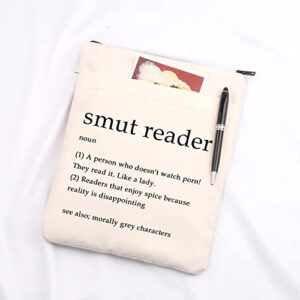 MAOFAED Smut Book Sleeve Spicy Book Reader Gift Bookish Book Cover Bibliophile Book Zipper Pouch Smut Reader Noun Gift (smut Noun booksl)