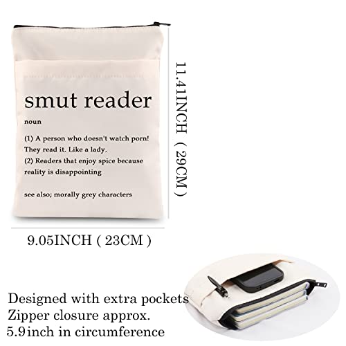 MAOFAED Smut Book Sleeve Spicy Book Reader Gift Bookish Book Cover Bibliophile Book Zipper Pouch Smut Reader Noun Gift (smut Noun booksl)