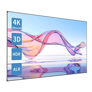 projector screen, paris rhône 100” 4k ultra hd 16:9 ambient light rejecting fixed frame alr projector screen, ceiling light rejecting projection screen for ultra-short throw projectors