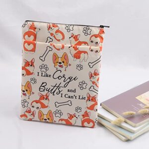 Corgi Dog Book Sleeve Corgi Lover Gift Corgi Book Protector I Like Corgi Butts and I Can't Lie Book Cover Corgi Mom Dad Gift