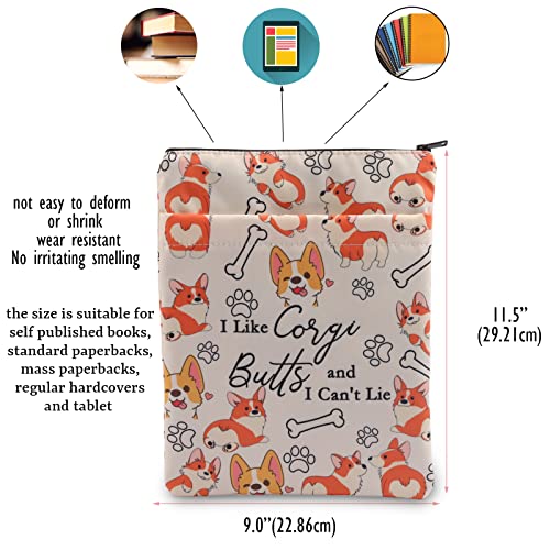 Corgi Dog Book Sleeve Corgi Lover Gift Corgi Book Protector I Like Corgi Butts and I Can't Lie Book Cover Corgi Mom Dad Gift