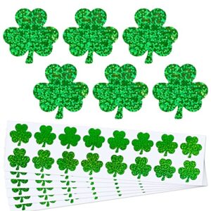 whaline 800pcs shamrock shape glitter stickers st. patrick’s day holographic stickers lucky clover shinny label tag self-adhesive stickers for irish holiday party boxes cards seal envelopes