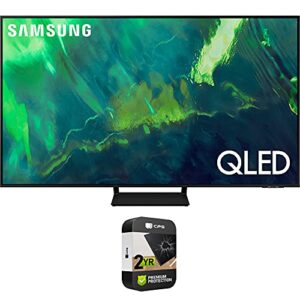 samsung qn75q70aa 75 inch qled 4k uhd smart tv (renewed) bundle with premium 2 yr cps enhanced protection pack