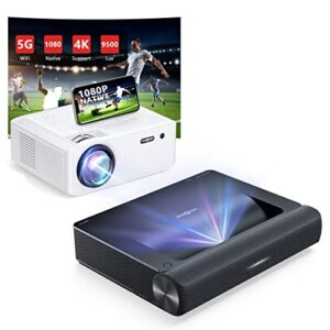 paris rhône ultra short throw 4k laser projector, and native 1080p portable outdoor projector, 150 inches display, smart home theater for movies, video, gaming