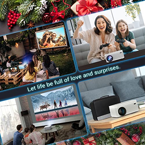 BIGASUO 5G WiFi Projector with DVD Player - 1080P Supported Home Projector with Bluetooth & Zoom, Portable Outdoor Movie Projector with Carry Bag & Tripod Compatible with Phone/Laptop/PS4/TV Stick