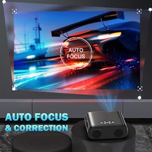 【Auto Focus】Projector with WiFi 6 and Bluetooth 5.2 with 100'' Screen, Goiaey 490 ANSI 19000L Native 1080P 4K Support Movie Video Projector, Auto 6D Keystone, Portable Projector for iOS/Android/TV/PS5