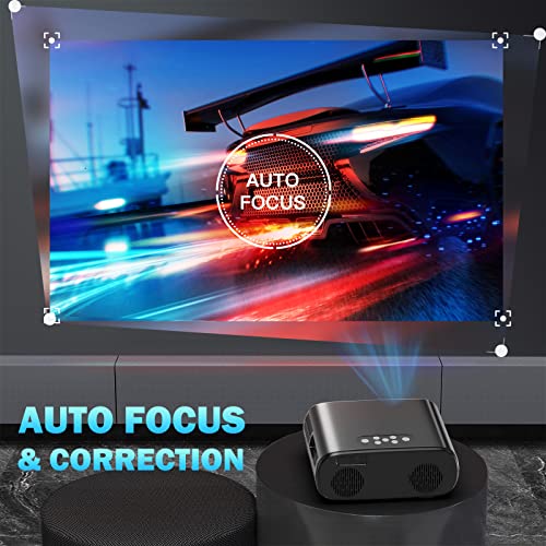 【Auto Focus】Projector with WiFi 6 and Bluetooth 5.2 with 100'' Screen, Goiaey 490 ANSI 19000L Native 1080P 4K Support Movie Video Projector, Auto 6D Keystone, Portable Projector for iOS/Android/TV/PS5