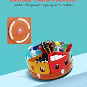 GAMENOTE Rotating Art Supply Organizer - Lazy Susan Office School Supplies for Kids Desk Organizers and Storage Homeschool Craft Caddy Classroom Organization (Large)