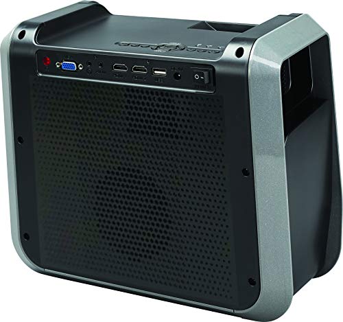 RCA - RPJ060 Portable Projector Home Theater Entertainment System - Outdoor, Built-in Handles and Speakers, Black, Graphite (RPJ060-BLACK/GRAPHITE)