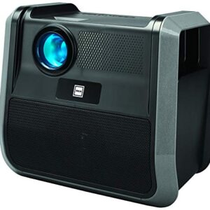 RCA - RPJ060 Portable Projector Home Theater Entertainment System - Outdoor, Built-in Handles and Speakers, Black, Graphite (RPJ060-BLACK/GRAPHITE)