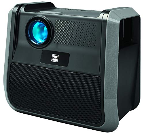 RCA - RPJ060 Portable Projector Home Theater Entertainment System - Outdoor, Built-in Handles and Speakers, Black, Graphite (RPJ060-BLACK/GRAPHITE)