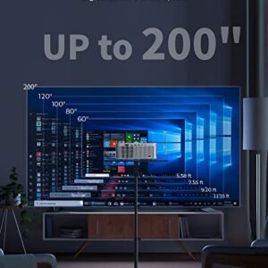 Projector with WiFi and Bluetooth, TURBOAMP 5G Native 1080P Movie Projector, 4K Supported, 300 ANSI lm 200" Display Home Movie Theater Projector, Compatible w/TV Stick/Phone/PC/PS5