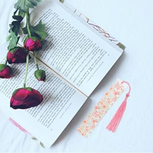 LUOZZY 2pcs Dried Flowers Bookmark Tassel Bookmark Epoxy Dried Flower Book Mark Creative Gifts for Book - Pink