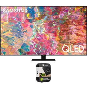 samsung qn85q80bafxza 85 inch qled 4k smart tv 2022 (renewed) bundle with 2 yr cps enhanced protection pack