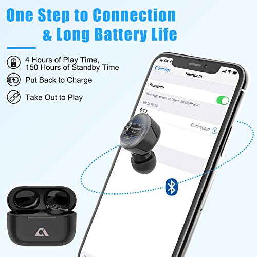 1mii Ankbit Wireless Earbuds, Bluetooth 5.0 TWS Wireless Headphones, Easy-Pairing, 30H Playtime with Fast Charging, Smart Touch Control True Wireless Earbuds for Android & iOS, IPX8 Waterproof,E302