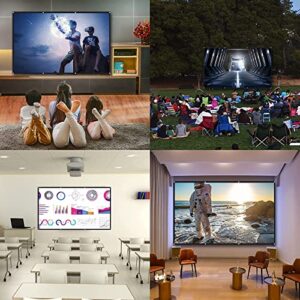 120 inch Projector Screen Outdoor 16:19 HD 4K Foldable and Portable Anti-Crease Portable Projector Screen Double Sided Video Projection Screens for Home ，Party,Office, Classroom，Outdoor