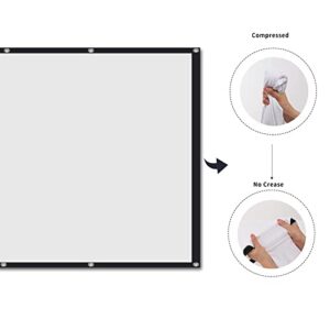 120 inch Projector Screen Outdoor 16:19 HD 4K Foldable and Portable Anti-Crease Portable Projector Screen Double Sided Video Projection Screens for Home ，Party,Office, Classroom，Outdoor