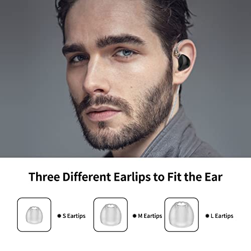 Wired Earbuds with Microphone, in Ear Headphones, in Ear Earbud Built-in Microphone, Noise Cancelling Earbuds Wired, 3.5mm Headphone Plug Compatible with iPhone Android KZ ZEX (Blackmic)