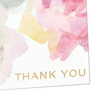 Hallmark Thank You Cards, Watercolor Flowers (10 Cards with Envelopes)