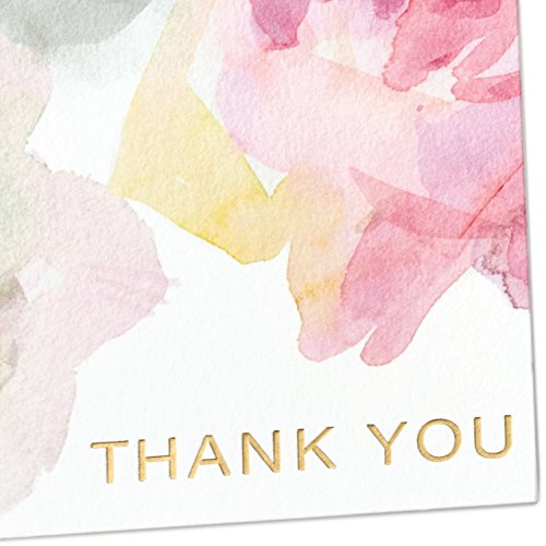 Hallmark Thank You Cards, Watercolor Flowers (10 Cards with Envelopes)