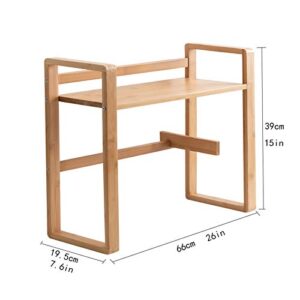 PHONME Bookcase Shelf Natural Bamoo Ware Desktop Bookshelves ，Office Desktop File Rack Storage Rack Display Rack ，Student Dormitory Desktop Standing Bookshelf Standing Book Shelves Desk Organiser