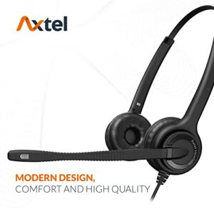 Axtel Bundle Elite HDvoice Duo NC with AXC-04 Cable | Noise Cancellation - Compatible with Cisco 6900, 7800, 7900, 8800, 8900, 9900 Series Phones