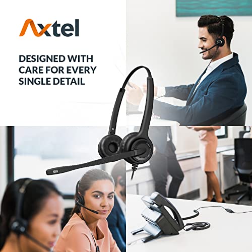 Axtel Bundle Elite HDvoice Duo NC with AXC-04 Cable | Noise Cancellation - Compatible with Cisco 6900, 7800, 7900, 8800, 8900, 9900 Series Phones