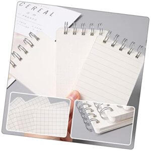 DEPILA 8 pcs Convenient Products Blank Memo Grid School Notepad Portable Pads Office Studying Ring Notebooks Flash Card Writing White Cards Note Notebook Student Pocket Paper Ruled Study Note pad