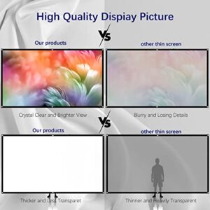 100 inch Projector Screen Portable Projector Screen Outdoor- Small Movie Projector Screens 16:9 HD 4K Foldable and Mini Video Projector Screen for Travel Walls Mount Backyard Movie Night Parties