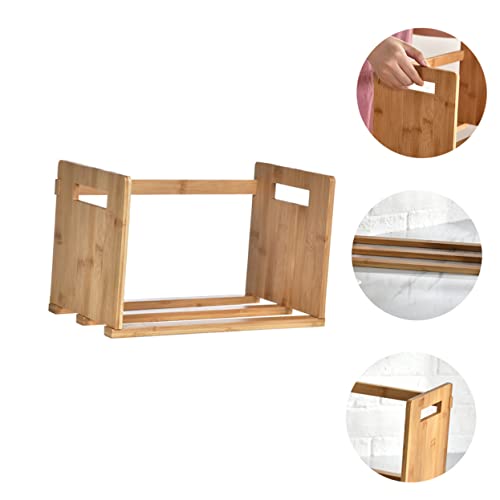 DOITOOL 1pc Bookshelf Storage Rack Children Bookshelf Bookshelf for Desk Heavy Duty Bookshelf Desk Bookshelf Wooden Bookshelf Expandable Desktop Organizer Book Holder Desktop Decor Bamboo