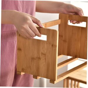 DOITOOL 1pc Bookshelf Storage Rack Children Bookshelf Bookshelf for Desk Heavy Duty Bookshelf Desk Bookshelf Wooden Bookshelf Expandable Desktop Organizer Book Holder Desktop Decor Bamboo