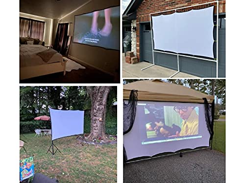 NMEPLAD Projector Screen 120INCH,Portable Movie Screen for Outdoor Indoor,4K 16:9 HD Foldable Wrinkle-Free Screen,1.1 GAIN,160°Viewing,Support Front Rear Projection with 16sticky Hooks & 8 Nail Hooks