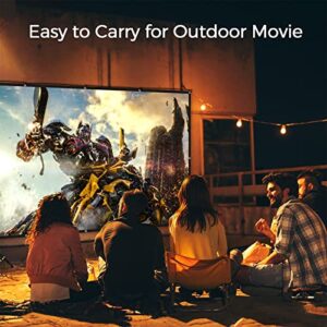 Projector Screen 120 inch, FUDONI Double Sided Outdoor Movie Screen 16:9 Foldable Washable, Portable Projector Screen Outdoor Indoor Projection Screen for Home Theater Camping Party Office