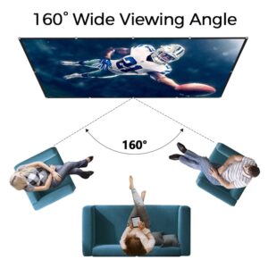 Projector Screen 120 inch, FUDONI Double Sided Outdoor Movie Screen 16:9 Foldable Washable, Portable Projector Screen Outdoor Indoor Projection Screen for Home Theater Camping Party Office