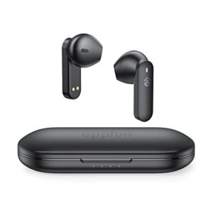 eppfun true wireless earbuds, bluetooth 5.2 in-ear headphones, qualcomm aptx-adaptive hifi earbuds, touch control 4-mic headset & cvc 8.0 noise cancellation,game mode earphones, 32h playtime, black