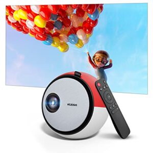 nexigo mini portable projector, for cartoon, kids gift, 80 ansi lumen, movie projector, native 720p compatible with full hd 1080p, up to 4k, hdmi, usb interfaces (garnet)