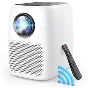 mini projector, 4k mini projector, 5g wifi mini projector, native 1080p portable projector with 5w stereo speaker, 9500l brightness home theater projector for phone ios/android/laptop/tv stick