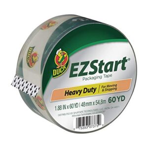 duck 299002 brand ez start packaging tape clear, 60 yards/roll (single)