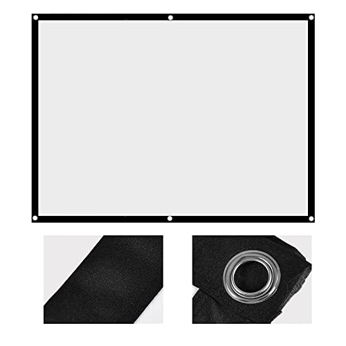 72 Inch Portable Foldable White Projector Curtain Projection Screen 4:3 Portable Movies Screen for Projector Home Theater Outdoor (72Inch)