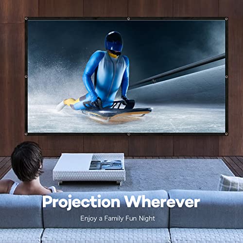 OWLENZ 100" New Upgraded Portable Projector Screen Anti Crease 16:9 4K HD Video Film Projection Screen Support Front Projection