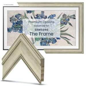 deco tv frames – antique white smart frame compatible only with samsung the frame tv (65″, fits 2021-2023 frame tv)