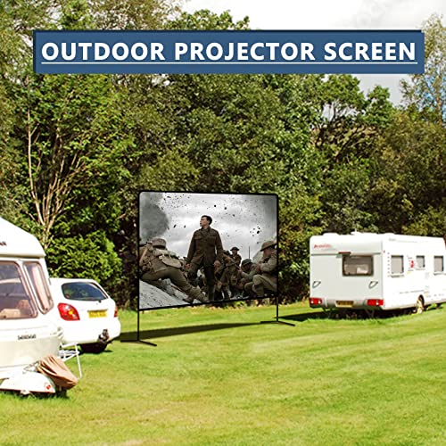 Projector Screen and Stand, 180 inch Foldable Outdoor Projector Screen 16:9 HD 4K Portable Projector Screen 1.1 Gain Outdoor Movie Screen for Home Theater or Office