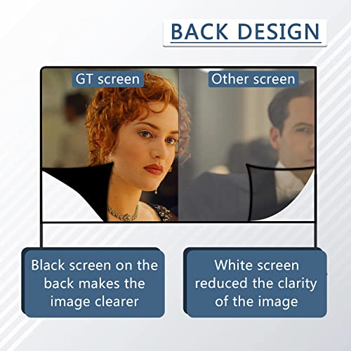 Projector Screen and Stand, 180 inch Foldable Outdoor Projector Screen 16:9 HD 4K Portable Projector Screen 1.1 Gain Outdoor Movie Screen for Home Theater or Office