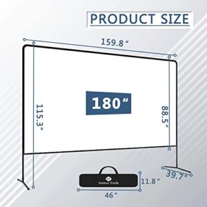 Projector Screen and Stand, 180 inch Foldable Outdoor Projector Screen 16:9 HD 4K Portable Projector Screen 1.1 Gain Outdoor Movie Screen for Home Theater or Office