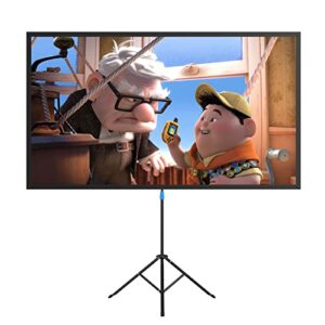 portable projector screen with stand for home & outdoor movie projection with white movie screen,sturdy tripod & carry bag – 80 in