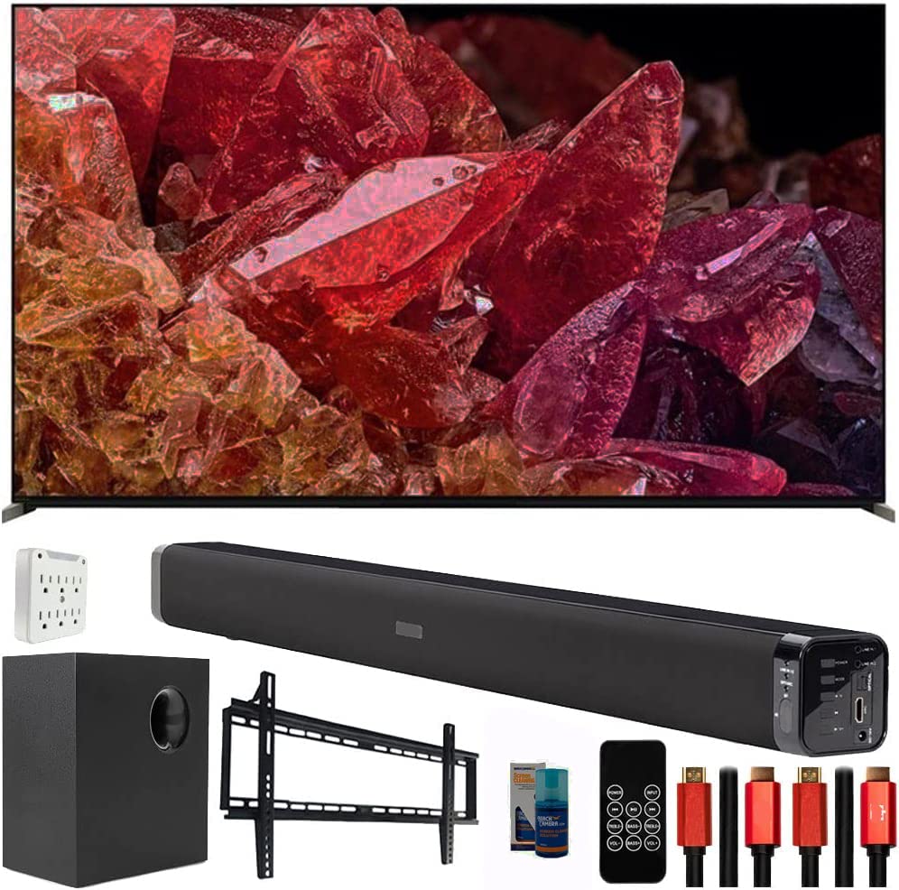 Sony XR75X95K 75" BRAVIA XR X95K 4K HDR Mini LED TV with Smart Google TV (2022) Bundle with Deco Gear Home Theater Soundbar with Subwoofer, Wall Mount Accessory Kit, 6FT 4K HDMI 2.0 Cables and More