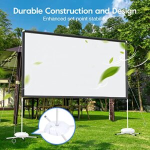 Projector Screen with Stand 120 inch Outdoor Indoor Projection Screen, Osoeri 16:9 4K Portable Double-Sided Front Rear Projections Movies Screen with Carry Bag for Home Theater Office Backyard Travel