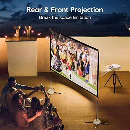 Projector Screen with Stand 120 inch Outdoor Indoor Projection Screen, Osoeri 16:9 4K Portable Double-Sided Front Rear Projections Movies Screen with Carry Bag for Home Theater Office Backyard Travel