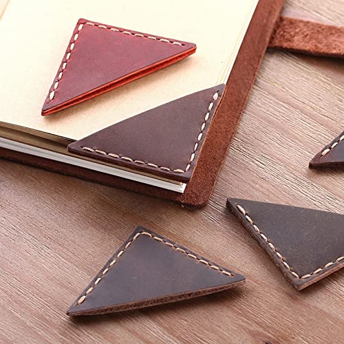 Bookmarks Customized Bookmarks by Hand Retro Leather Creative Triangle Bookmarks Leather Tab Easter Crafts for Kids