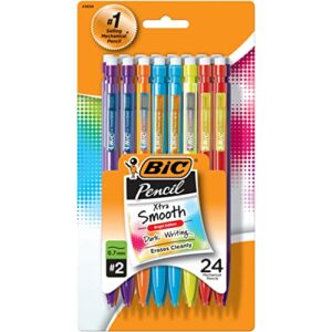 bic xtra-smooth mechanical pencil, color edition, medium point (0.7mm), perfect for the classroom & test time, 24-count